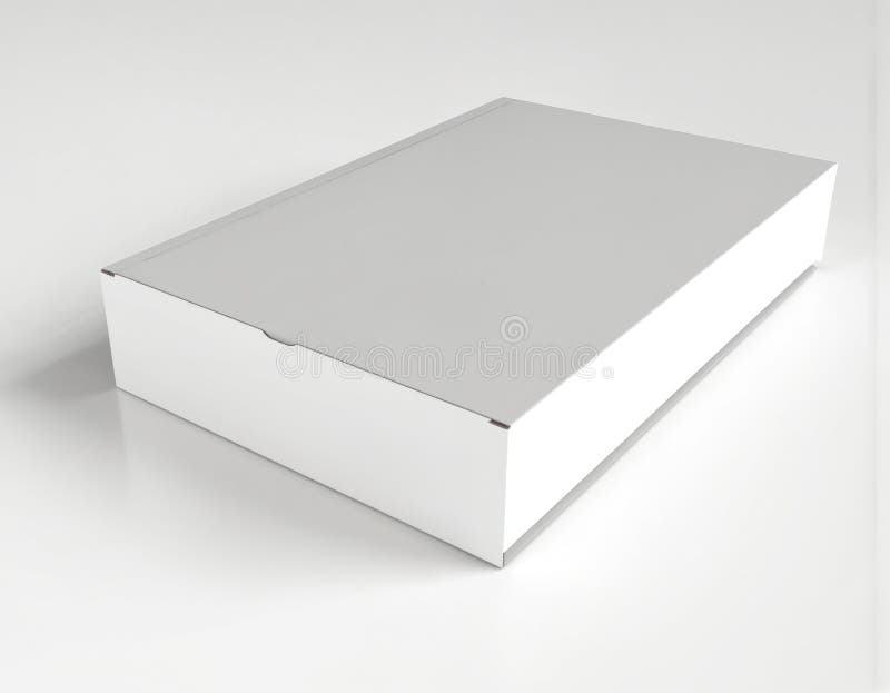 White Cardboard Box Isolated on Gray Surface. Realistic Packaging ...