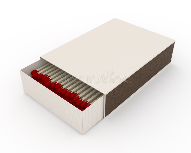 White Cardboard Box with Matches Stock Illustration - Illustration of ...