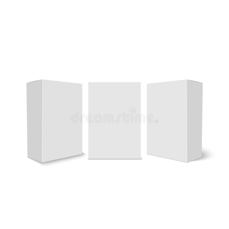 White Cardboard Box Mock Up for Cosmetic or Medical Packings. Vector ...