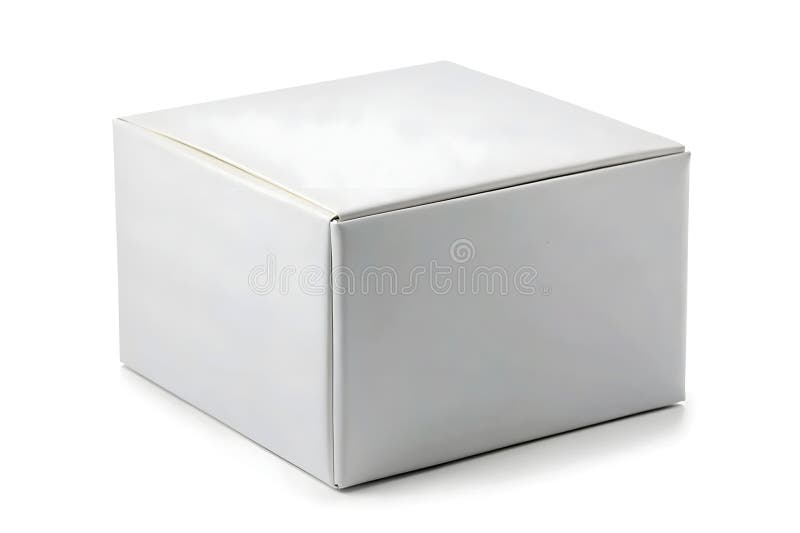 A White Cardboard Box Mockup with Closed Lid Stock Illustration ...