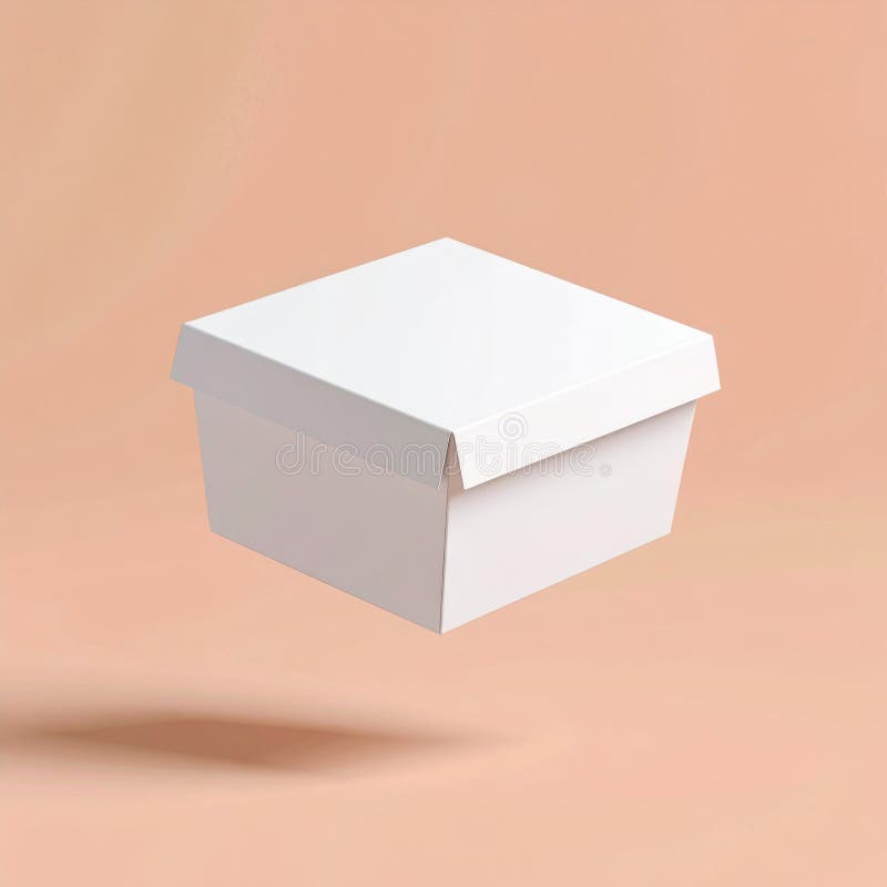 White Cardboard Box on Peach Background Stock Illustration ...