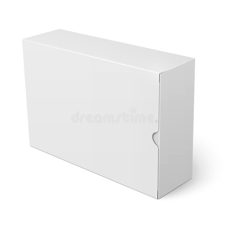 White Vertical Cardboard Box Template Stock Vector - Illustration of ...