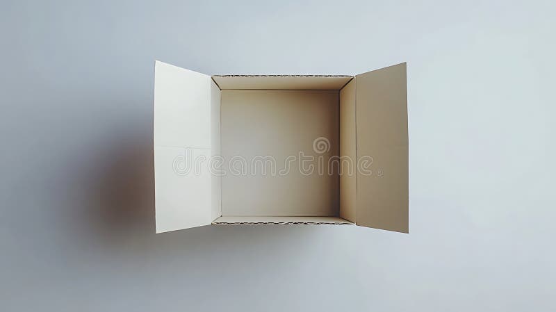A White Cardboard Box with the Top Cut Off Stock Image - Image of ...