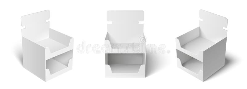 White Cardboard Display Stands Stock Illustration - Illustration of ...