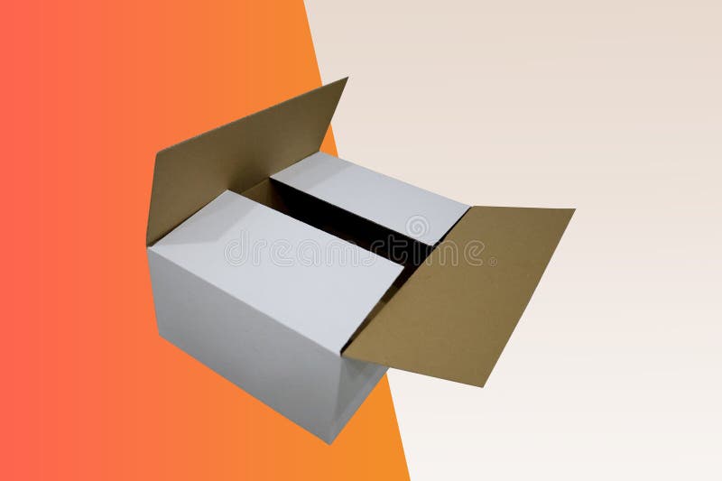 White Cardboard Open Box. Side View Stock Illustration - Illustration ...