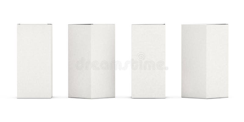 White Cardboard Paper Package Box Mockup in Different View. 3d ...