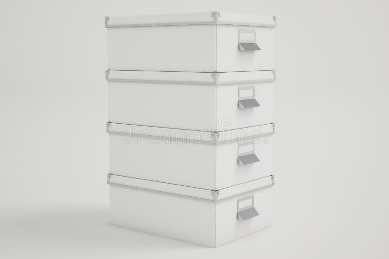 White Cardboard Storage Boxes Stock Illustration - Illustration of ...