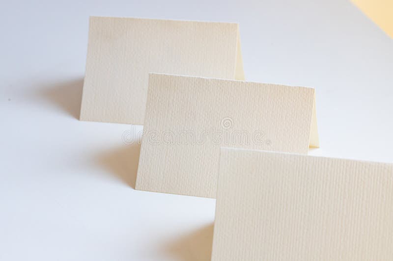 White Cards Mock Up with Space for Your Text Stock Photo - Image of ...