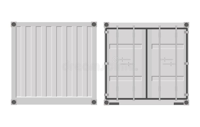 White Cargo Container Doors. Isolated on a White Background Stock ...