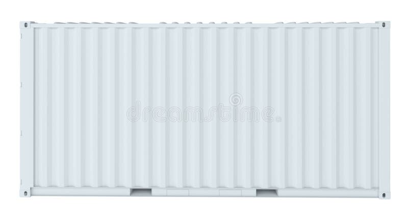 White Cargo Container. Side View Stock Illustration - Illustration of ...