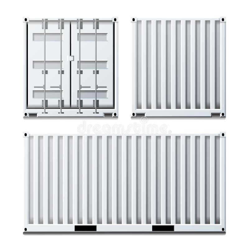 Shipping Cargo Container Set Vector. Freight Shipping Container Concept ...