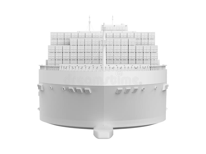 White Cargo Ship or Vessel Model Isolated on White Stock Illustration ...