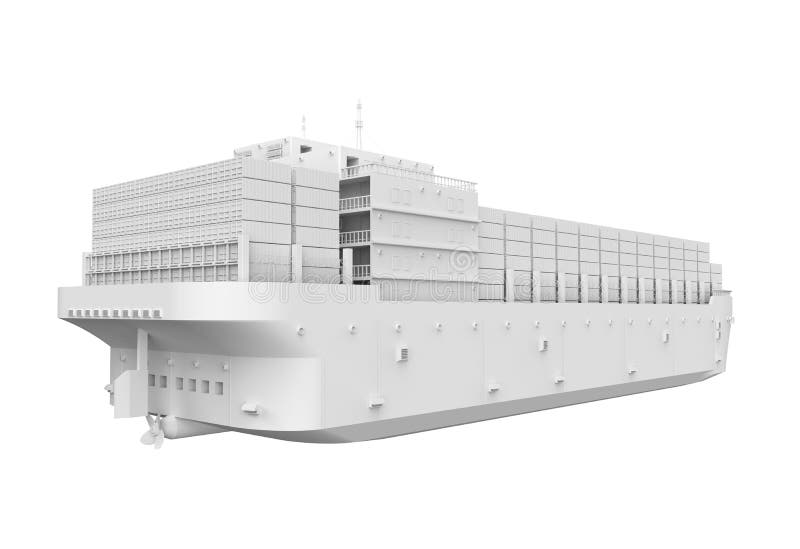 White Cargo Ship or Vessel Model Isolated on White Stock Illustration ...