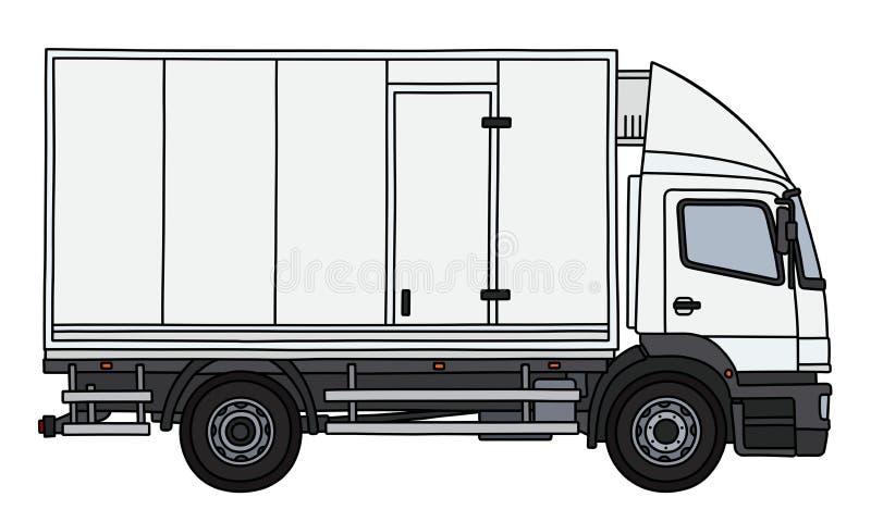 The white cargo truck stock vector. Illustration of vectorized - 136734327