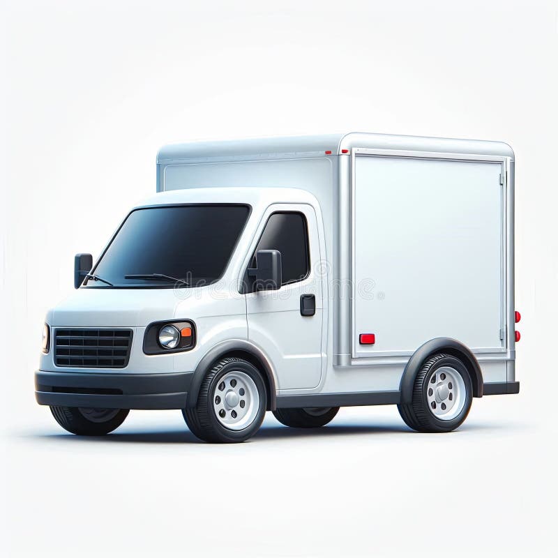 White Cargo Van Illustration Stock Illustration - Illustration of ...