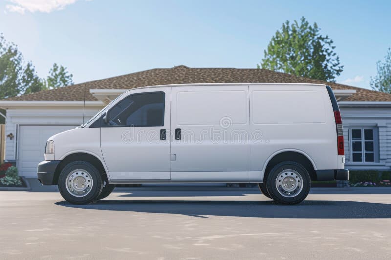 White Cargo Van Parked Driveway Stock Photos - Free & Royalty-Free ...