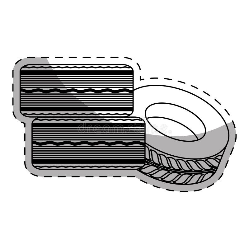White Cars Tires Icon Image Stock Illustration - Illustration of ...