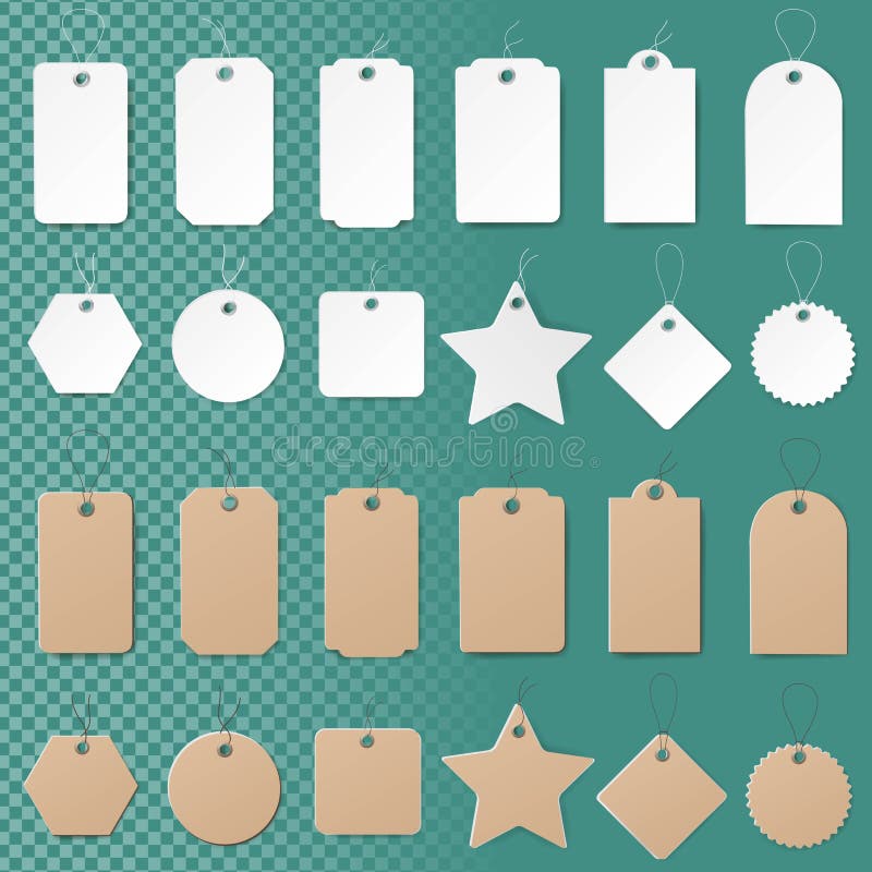 White and Carton Labels Set Isolated Green Background Stock Vector ...