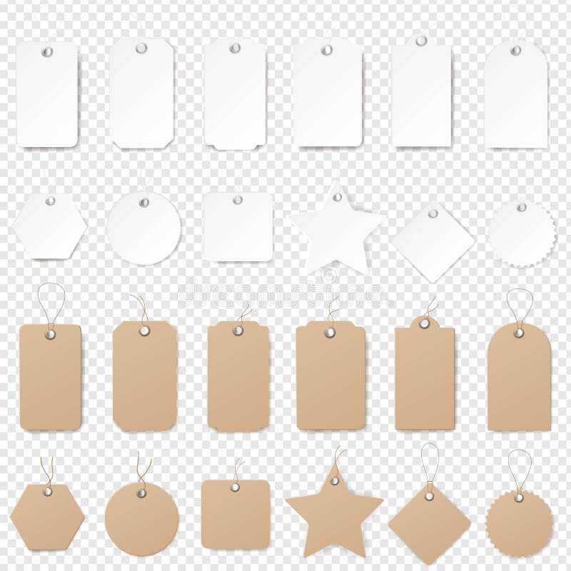 White and Carton Labels Set Isolated Transparent Background Stock ...