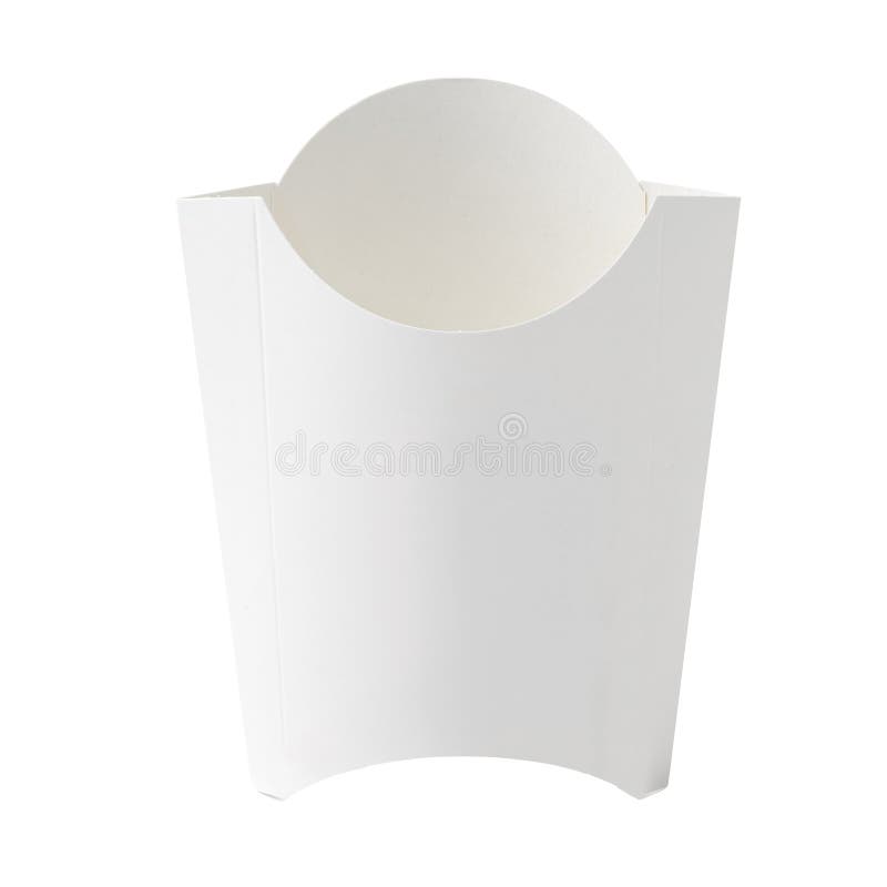 White Carton Package for Fast Food on White Background Stock Image ...