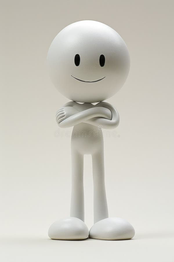 A White Cartoon Character With Arms Crossed Standing On A Table Ai