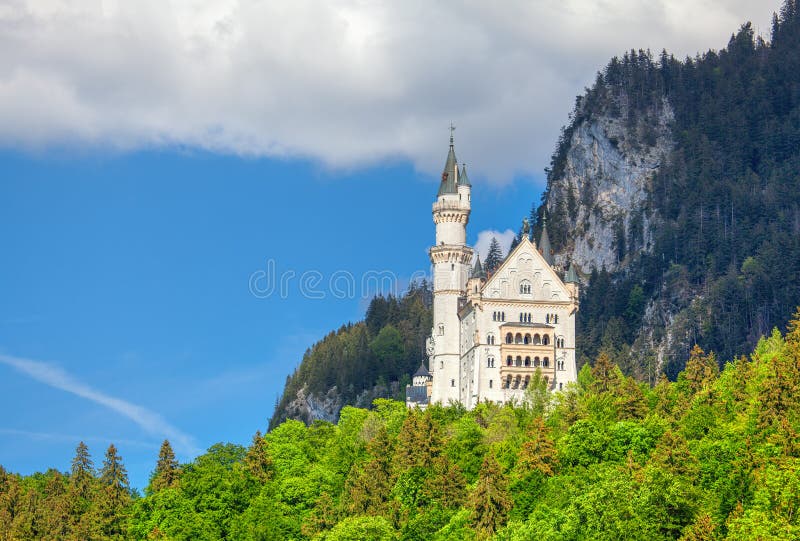 White castle of Bavaria stock image. Image of mountain - 161942429