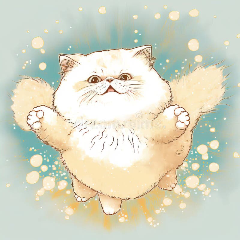 A White Cat with a Blue Background and a Blue Background with White ...