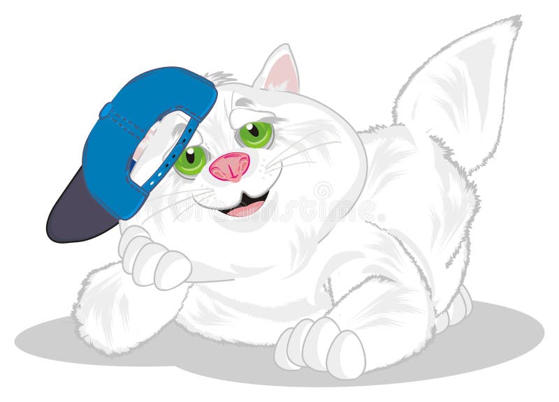 White cat boy stock illustration. Illustration of home - 139045007