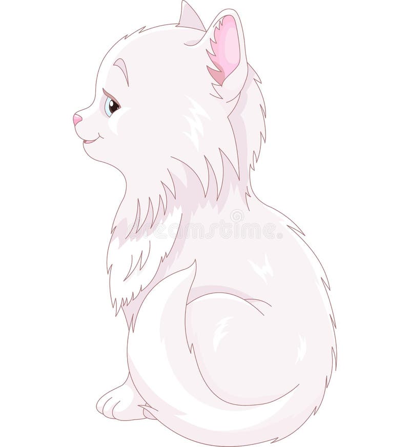 Cute white cat stock vector. Illustration of white, clip - 25384194