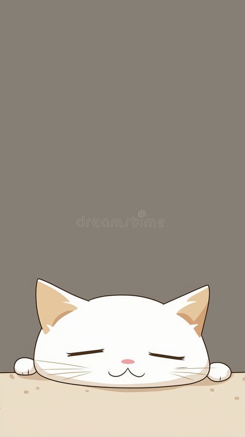 A White Cat Naps on a Table, beside a Cup of Coffee with Its Eyes ...