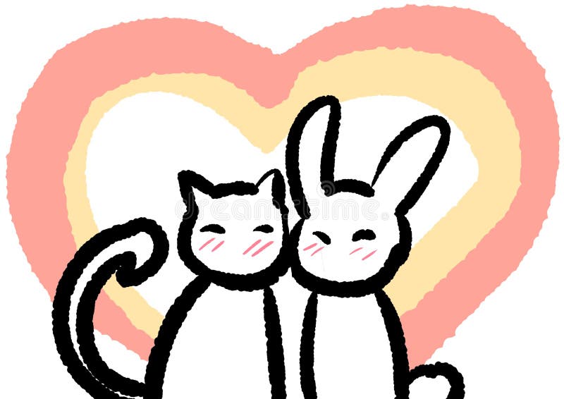 Rabbit love illustration stock vector. Illustration of decor - 84279393
