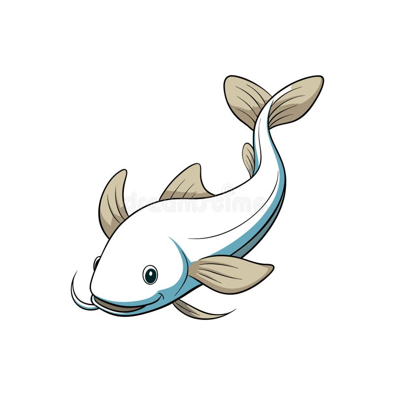 White Catfish Realistic Illustration Featuring Bright Colors Stock ...