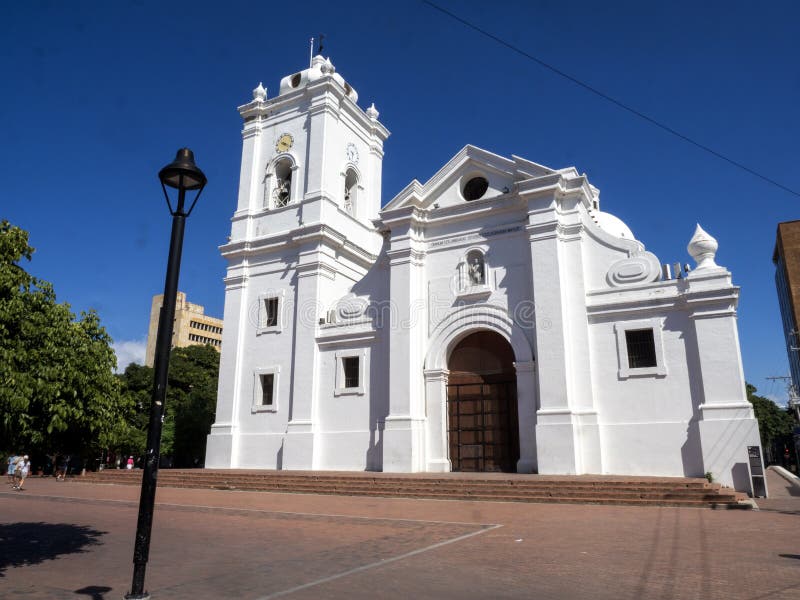 The White Catholic Cathedral. Santa Marta. Colombia Stock Image - Image ...