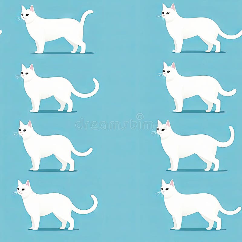 White Cats with Shadow Pattern Banner Wallpaper Stock Image - Image of ...
