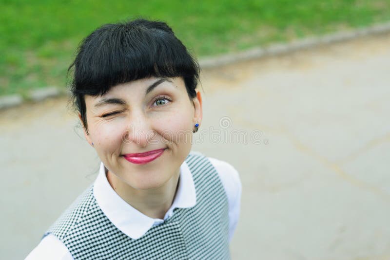 A woman twisted her face stock photo. Image of emotion - 110338568