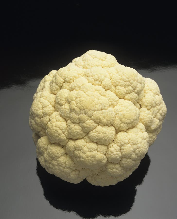 White Cauliflower, Brassica Oleracea Against Black Background Stock ...