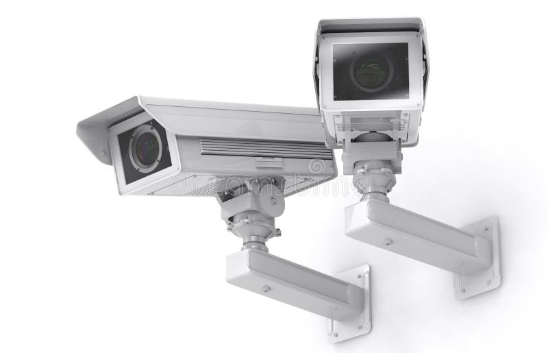 White Cctv Camera or Security Camera Stock Illustration - Illustration ...