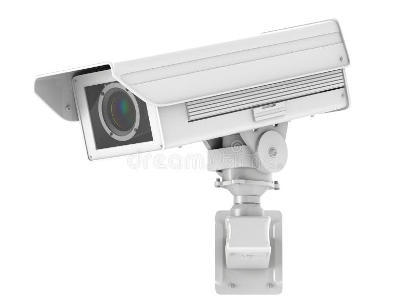 White Cctv Camera or Security Camera Isolated on White Stock Photo ...