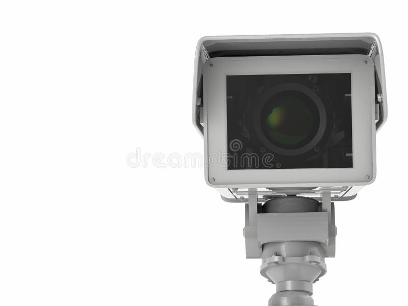 White Cctv Camera or Security Camera Isolated on White Stock Photo ...
