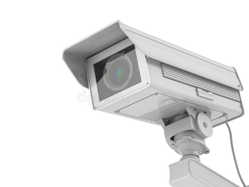 White Cctv Camera or Security Camera Isolated on White Stock Image ...