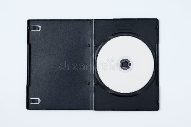 White CD in Black Rectangular Plastic Box. White Background Stock Photo ...