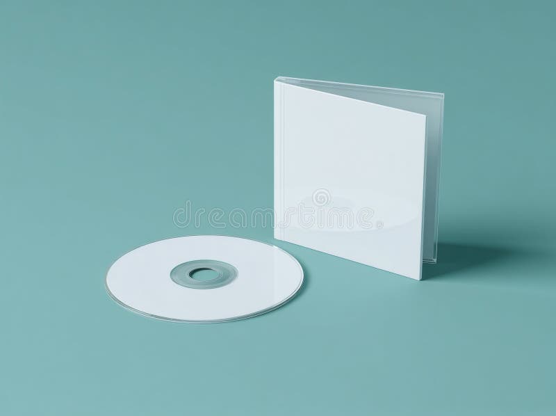 A White Cd Case with a White Disc on a Blue Background Stock Photo ...