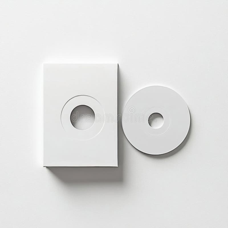 White CD Case and Disc Mockup Stock Illustration - Illustration of ...