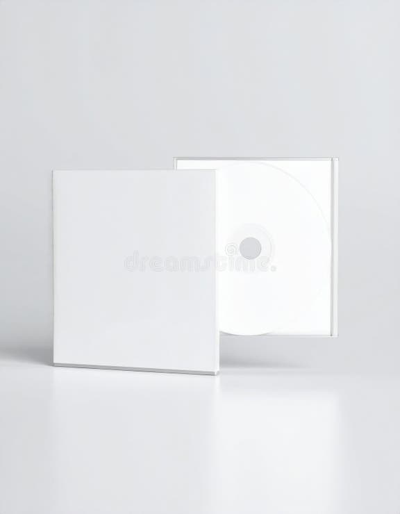 White CD Case and Disc Mockup on a White Background Stock Illustration ...