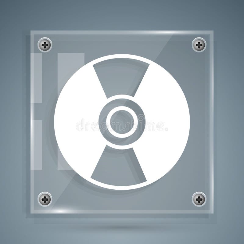 White CD or DVD Disk Icon Isolated on Grey Background. Compact Disc ...
