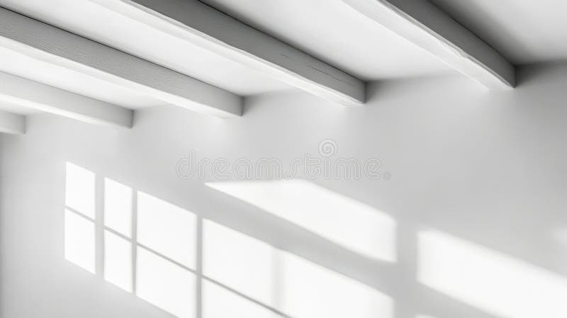 White Ceiling Beams Casting Soft Shadows through Window Light ...