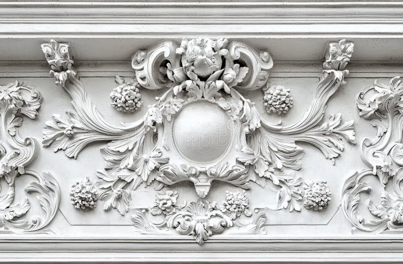 White Ceiling Design with Rococo Style Architecture Stock Photo - Image ...