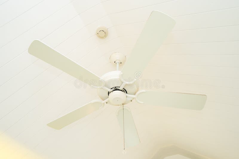 White Ceiling Fan Decoration Interior Stock Image - Image of interior ...