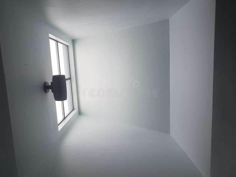 White Ceiling Interior with Light and Window Stock Photo - Image of ...