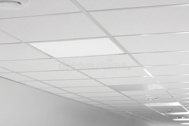 White Ceiling with Modern Lighting in Room Stock Image - Image of ...
